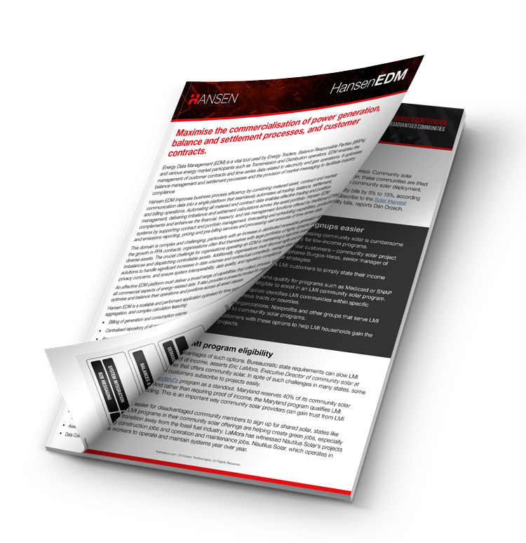 STREAMLINE, INTEGRATE, AND ELEVATE YOUR ENERGY DATA MANAGEMENT — Hansen ...